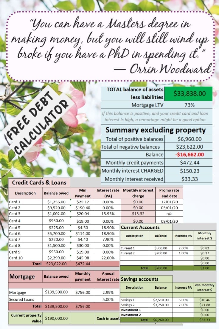 Debt Help Tools - make your own printable budget planner