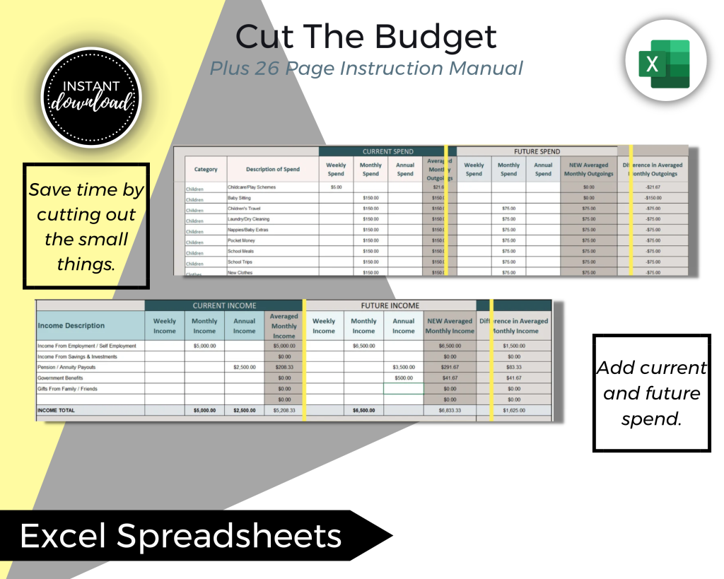 Cut The Budget Excel DOWNLOAD